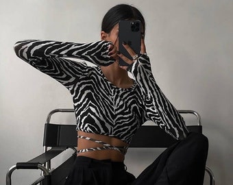 Open Back Tie Shirt - Etsy