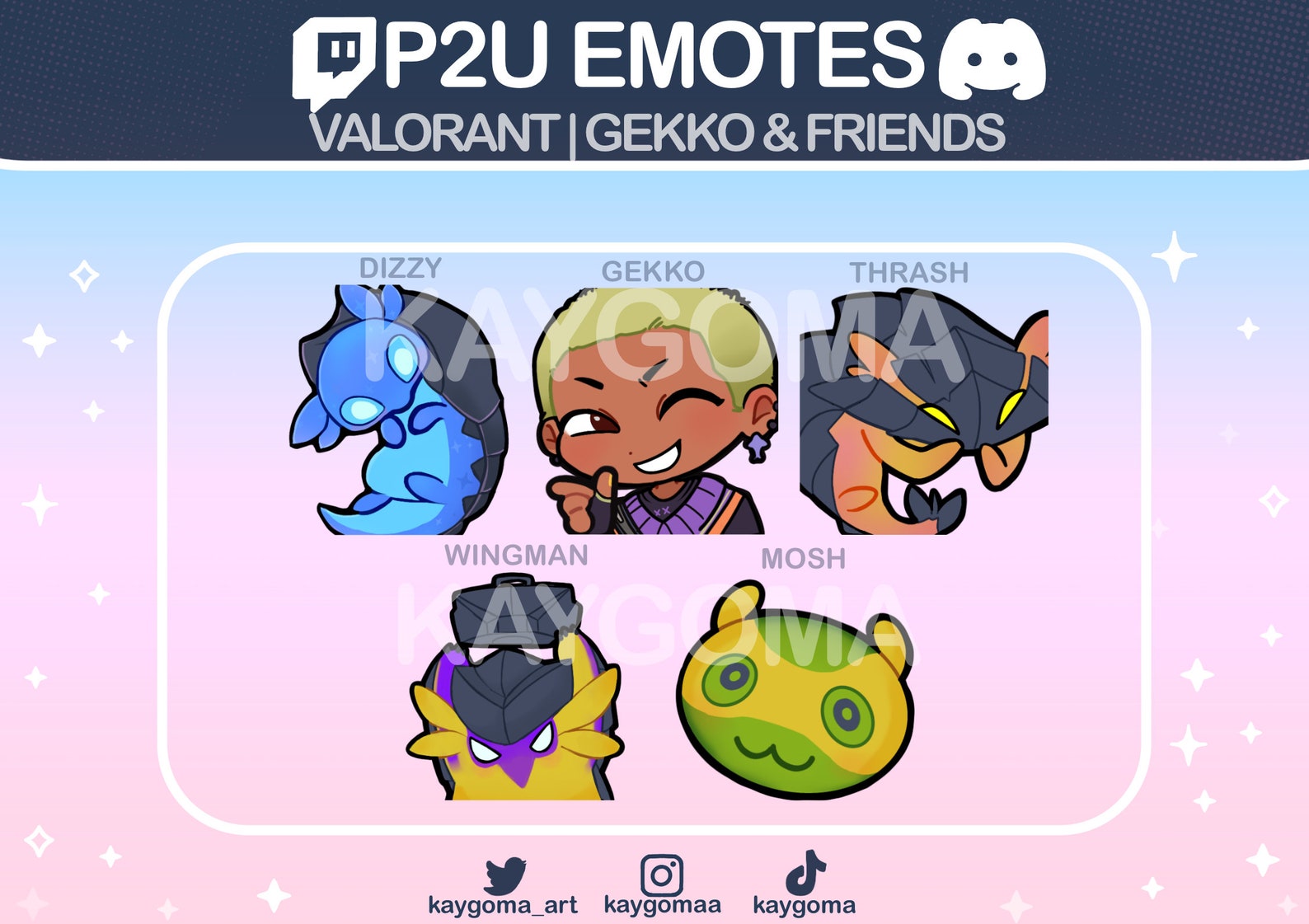 Gekko Valorant Emote Bundle Twitch, Discord, Youtube, Facebook ...