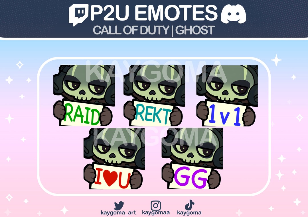Ghost sign Call of Duty Emote Bundle Twitch, Discord, Youtube, Facebook ...