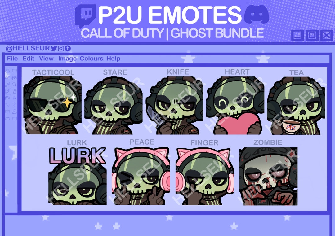 Ghost Call of Duty Emote Bundle | Twitch, Discord, Youtube, Facebook ...