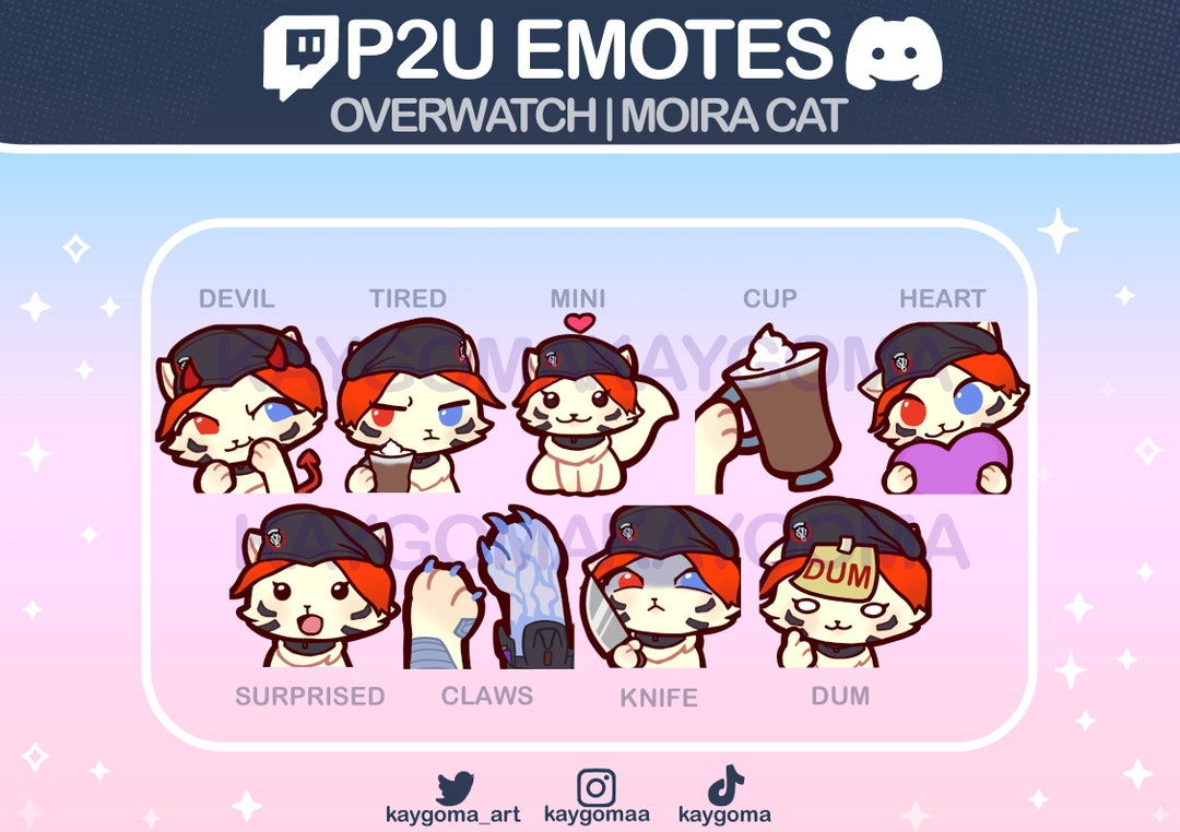 Moira Cat Overwatch Emote Bundle Twitch, Discord, Youtube, Facebook ...