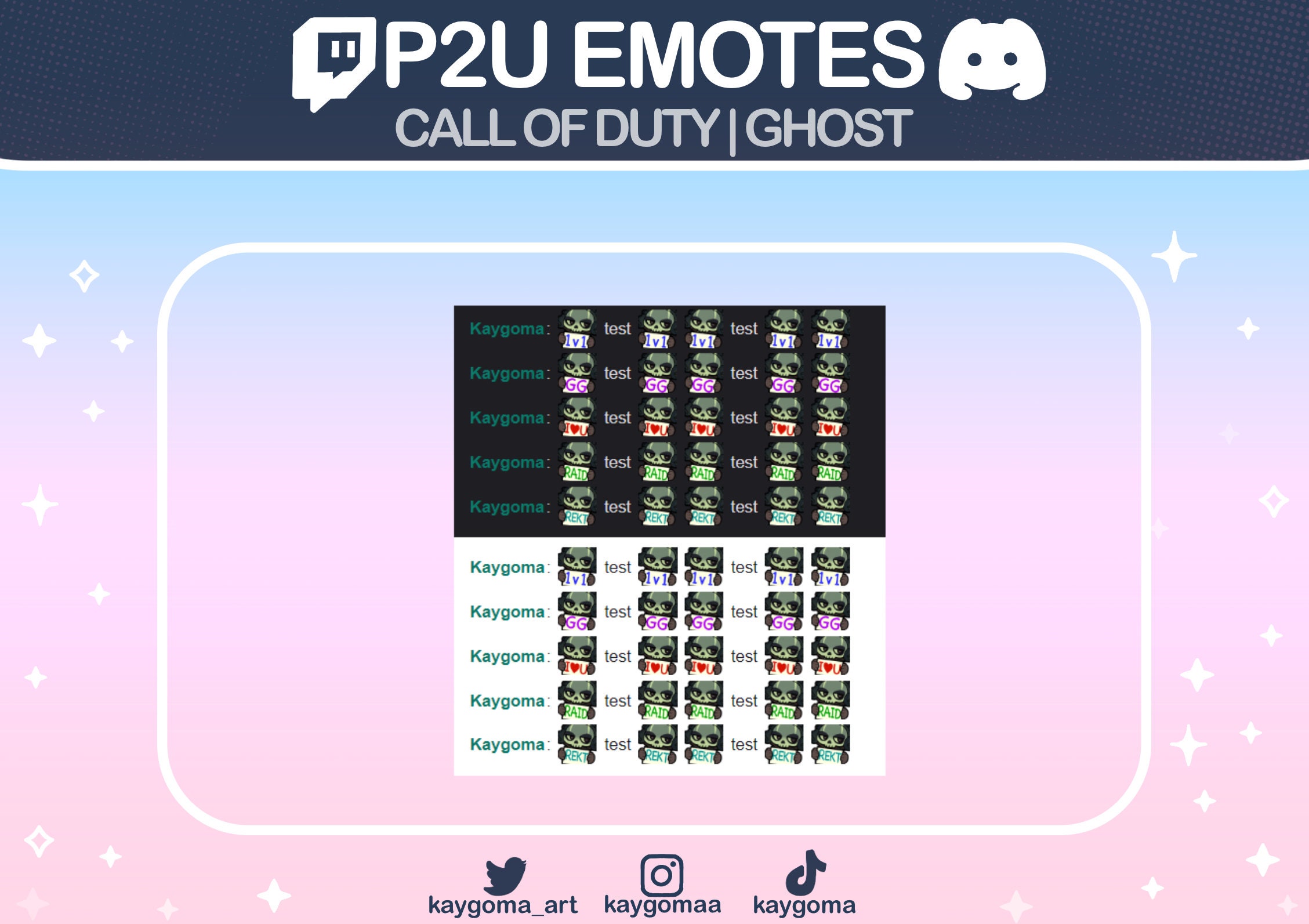 Ghost sign Call of Duty Emote Bundle Twitch, Discord, Youtube, Facebook ...