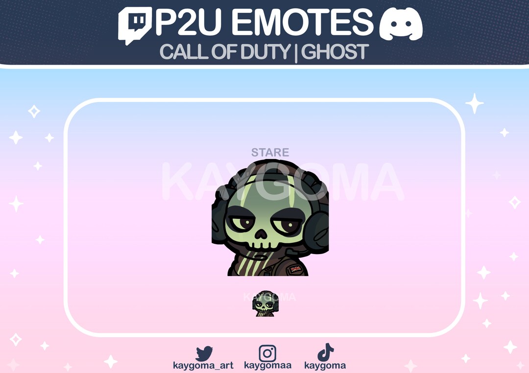 Ghost (stare) Call of Duty Emote | Twitch, Discord, Youtube, Facebook ...