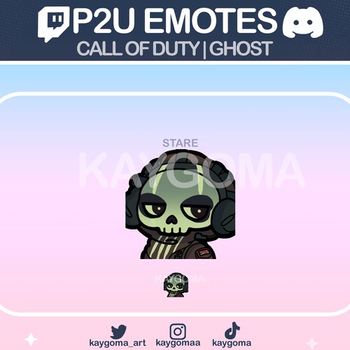 Ghost stare Call of Duty Emote Twitch Discord Youtube - Etsy UK