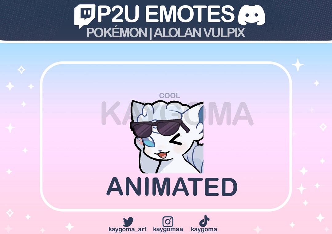Alolan Vulpix cool Animated Emote Twitch, Discord, Youtube, Facebook ...