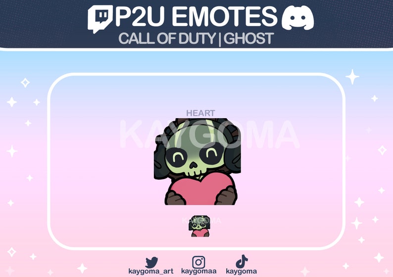 Ghost heart Call of Duty Emote Twitch Discord Youtube - Etsy