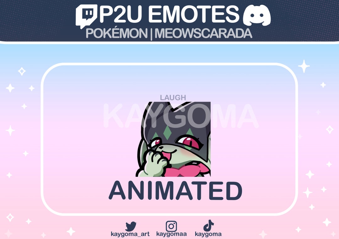 Meowscarada laugh Animated Emote Twitch, Discord, Youtube, Facebook ...