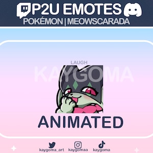 Meowscarada laugh Animated Emote Twitch, Discord, Youtube, Facebook ...