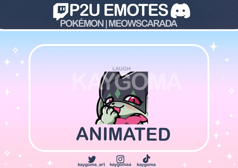 Meowscarada laugh Animated Emote Twitch, Discord, Youtube, Facebook ...