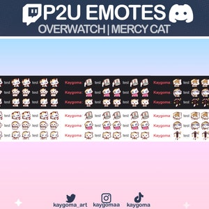 Mercy Cat Overwatch Emote Bundle Twitch, Discord, Youtube, Facebook ...