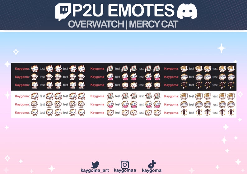 Mercy Cat Overwatch Emote Bundle Twitch, Discord, Youtube, Facebook ...
