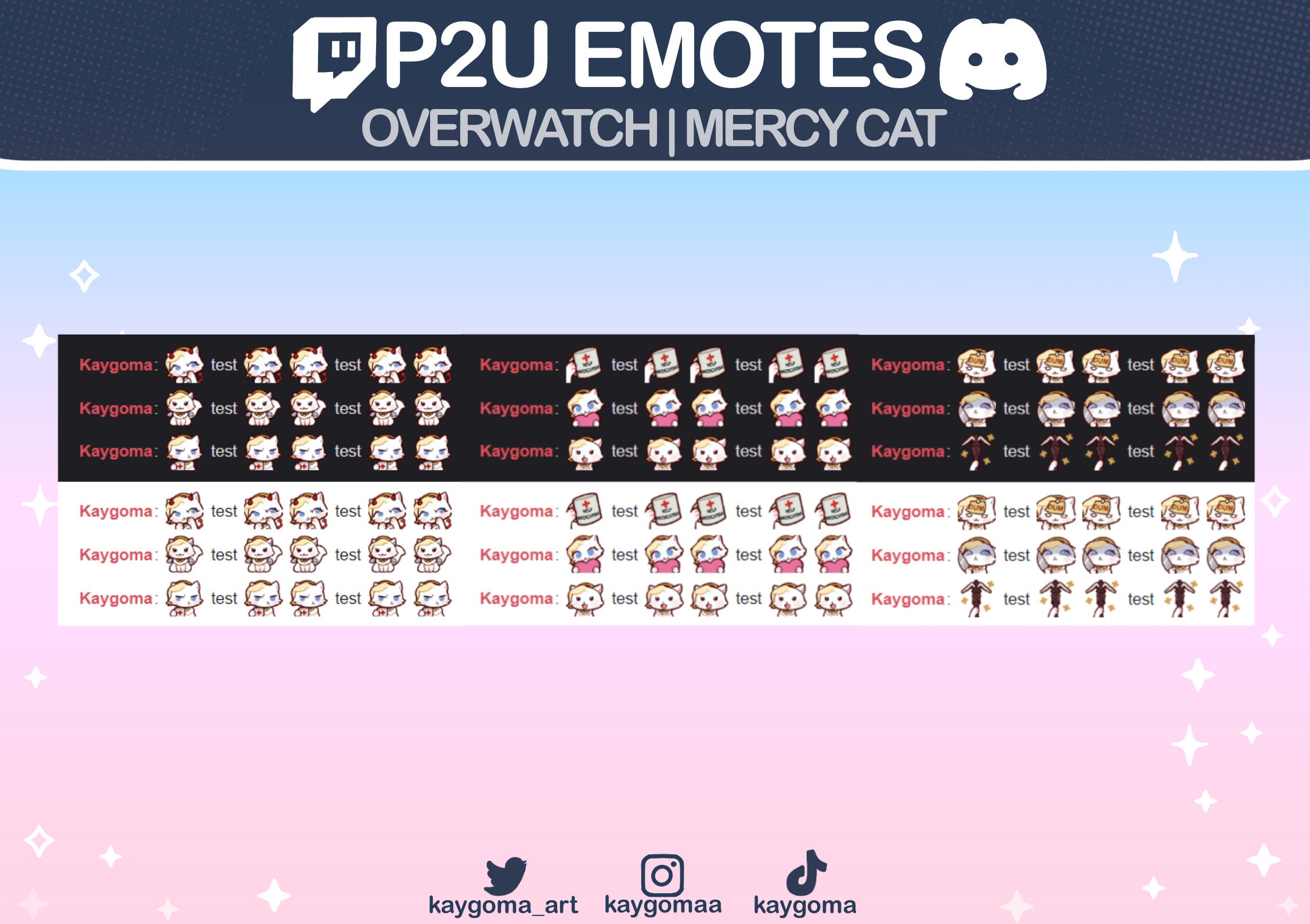 Mercy Cat Overwatch Emote Bundle Twitch, Discord, Youtube, Facebook ...