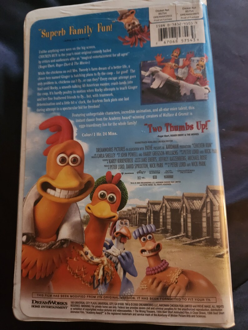 Dreamworks "chicken Run" VHS. Great Condition. - Etsy