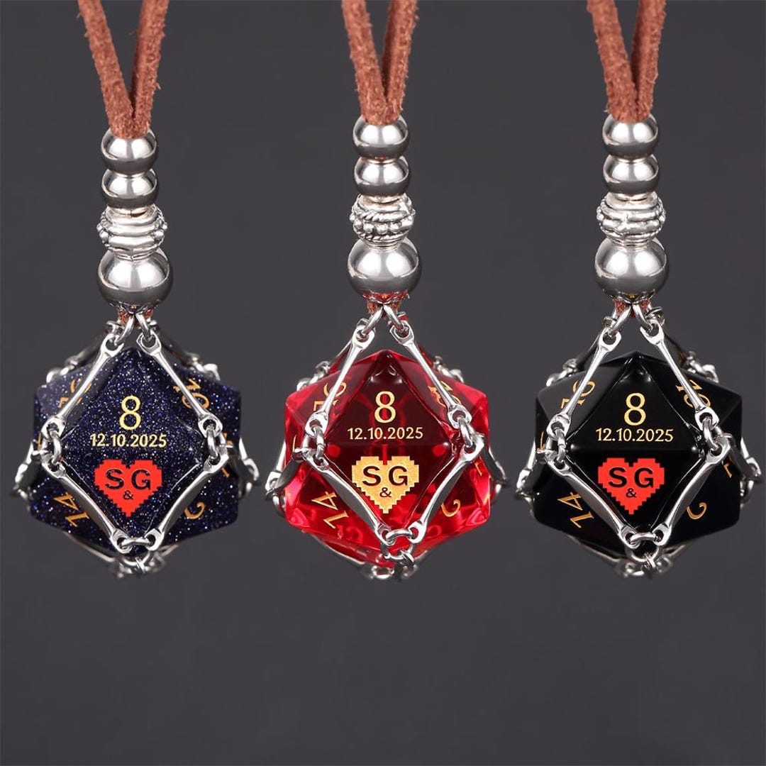 Personalized Garnet Gemstone Dice Set: Custom D20, D&D Gift - Etsy