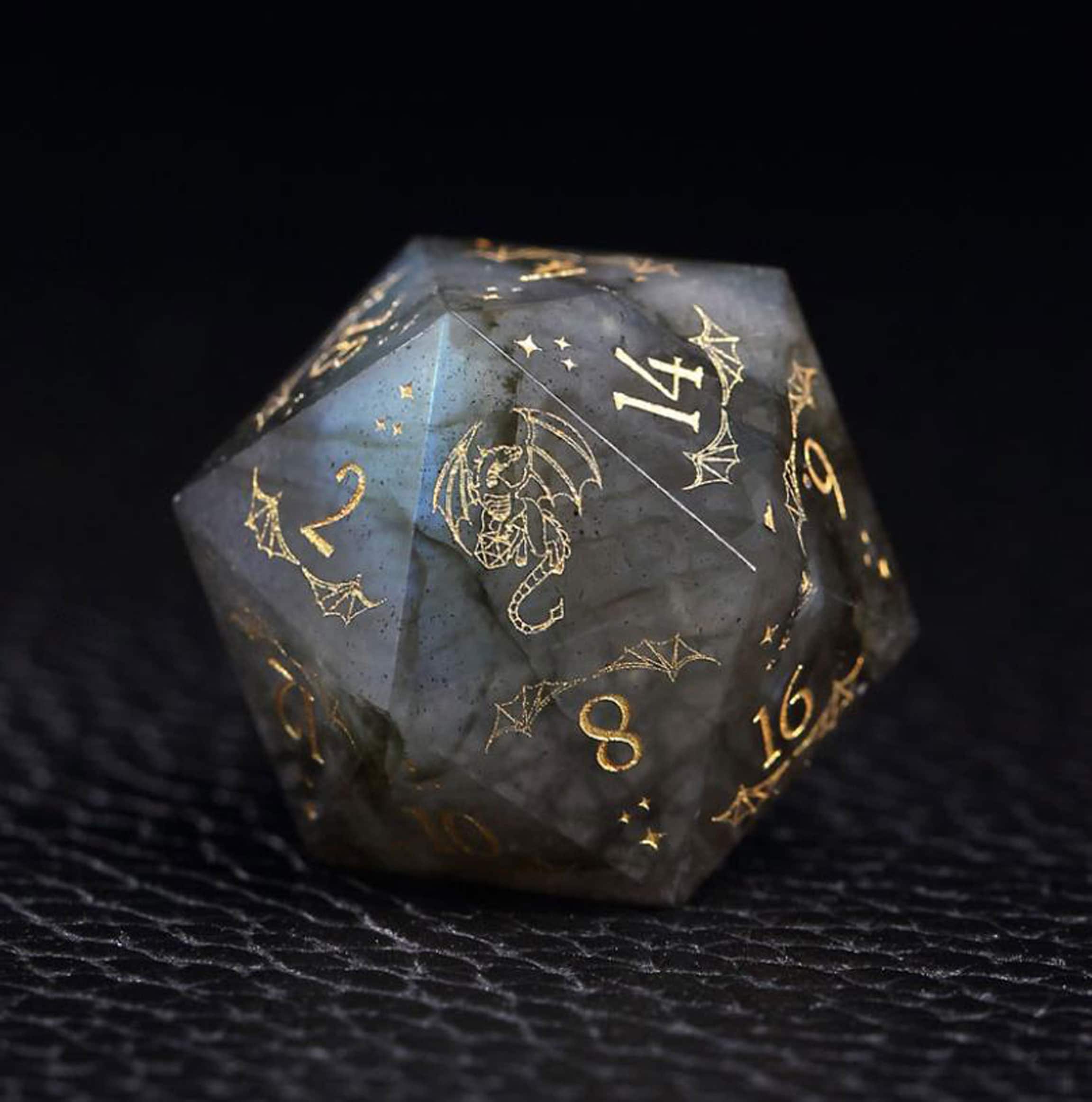 Full Labradorite Set Dungeons and Dragon Raised Dice RPG - Etsy