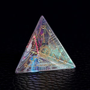 Stained DND Dice Set, Rainbow Glass Sharp Edge D&D Dice Set, Dungeons ...