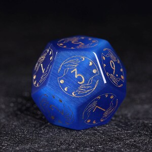 Full Set Royal Blue Opal Dice Set Set Warlock Style - Dungeons and ...