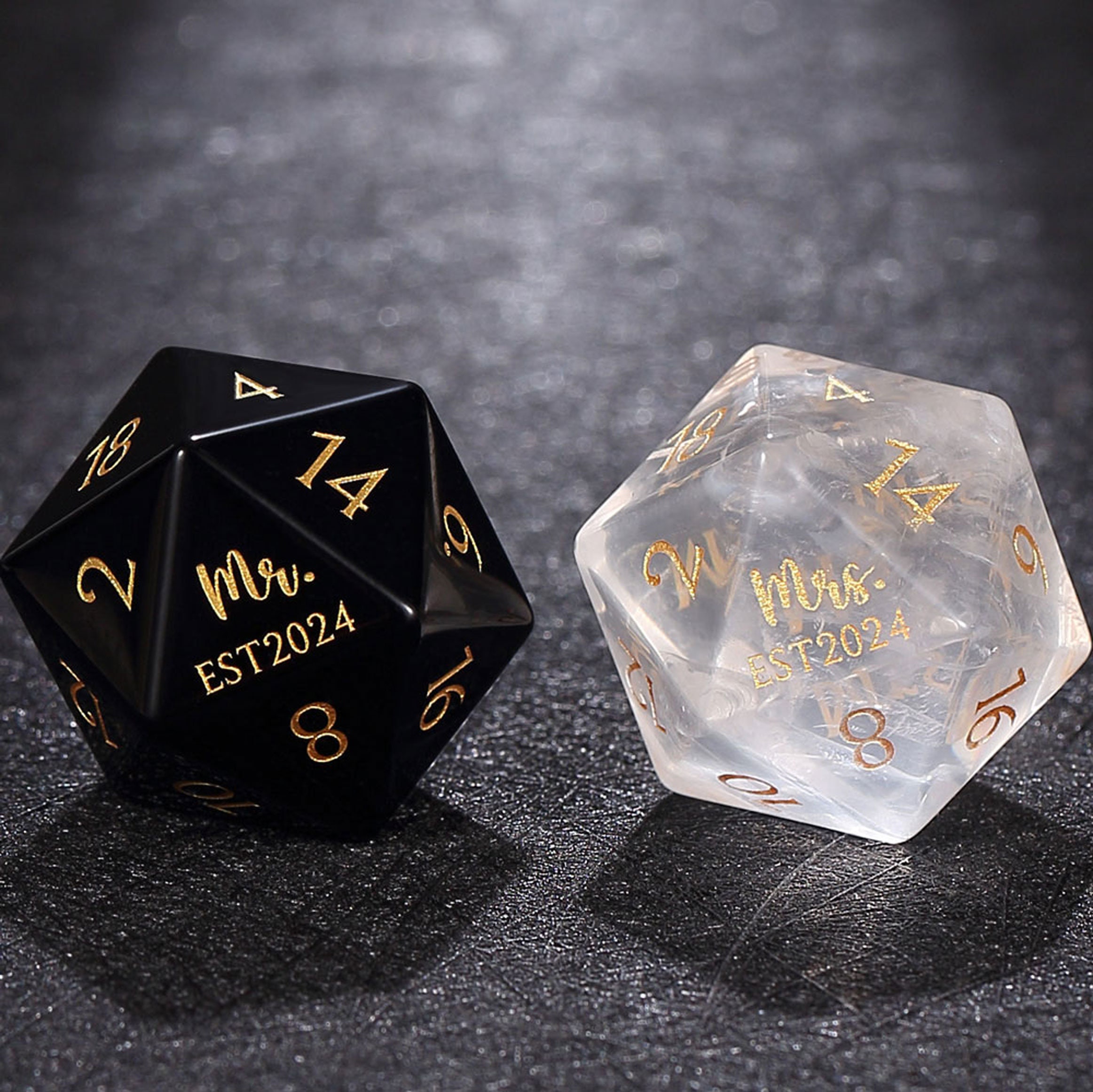 Custom Wedding Dice: Garnet Gemstone D20, D&D Dice - Etsy UK