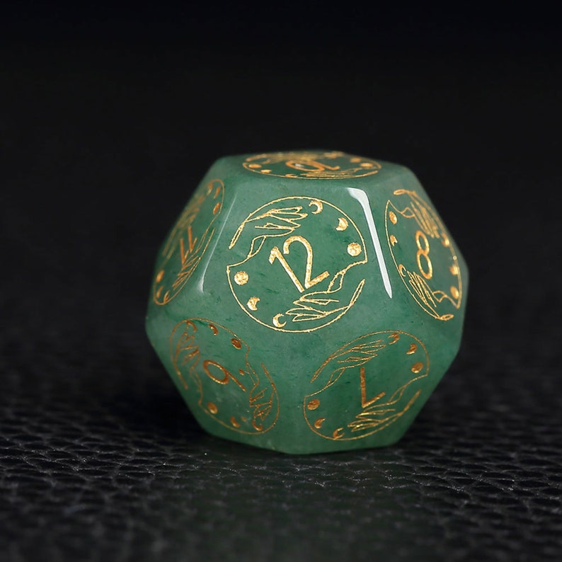 Full Set Aventurine Stone Dice Set Set Warlock Style - Dungeons and ...