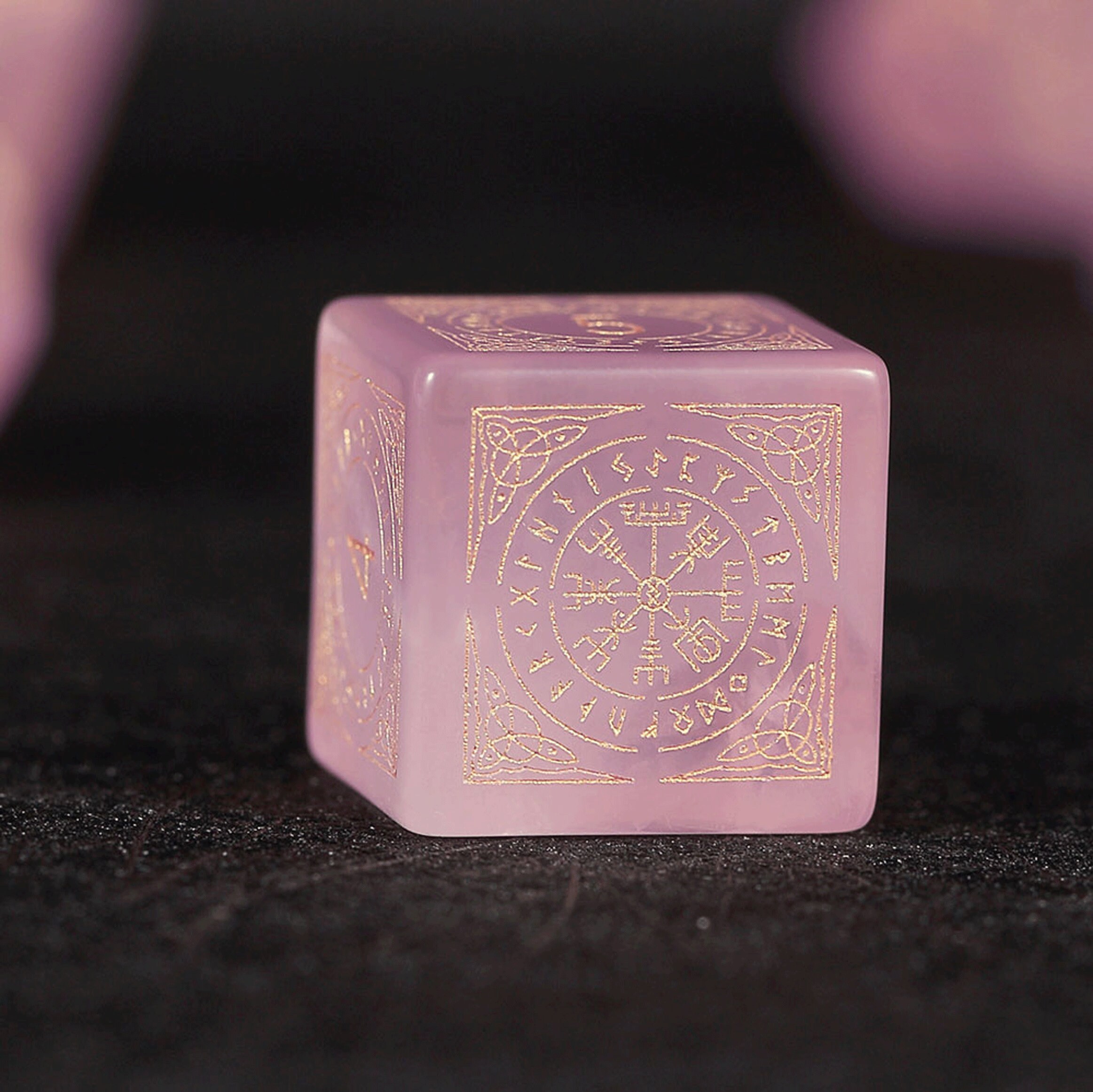 Full Set Pink Opal Dice Set Set Warlock Style - Dungeons and Dragons ...