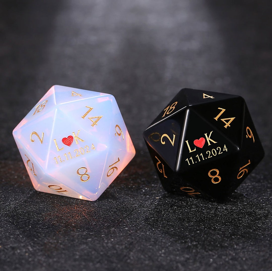 Custom Wedding Dice | Dungeons & Dragons | DND Dice | Stone Dice ...