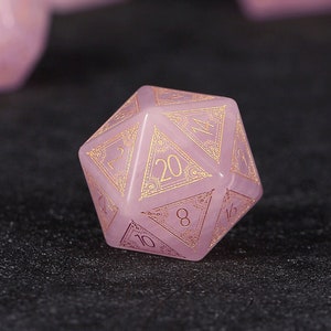 Full Set Pink Opal Dice Set Set Warlock Style - Dungeons and Dragons ...