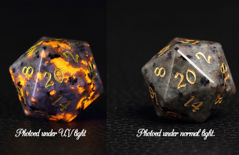 Yooperlite Gemstone Dice Set-dungeons and Dragon Raised Dice, RPG Game ...