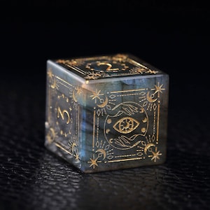 Full Set Labradorite Polyhedral Dice Set Set Warlock Style - Dungeons ...