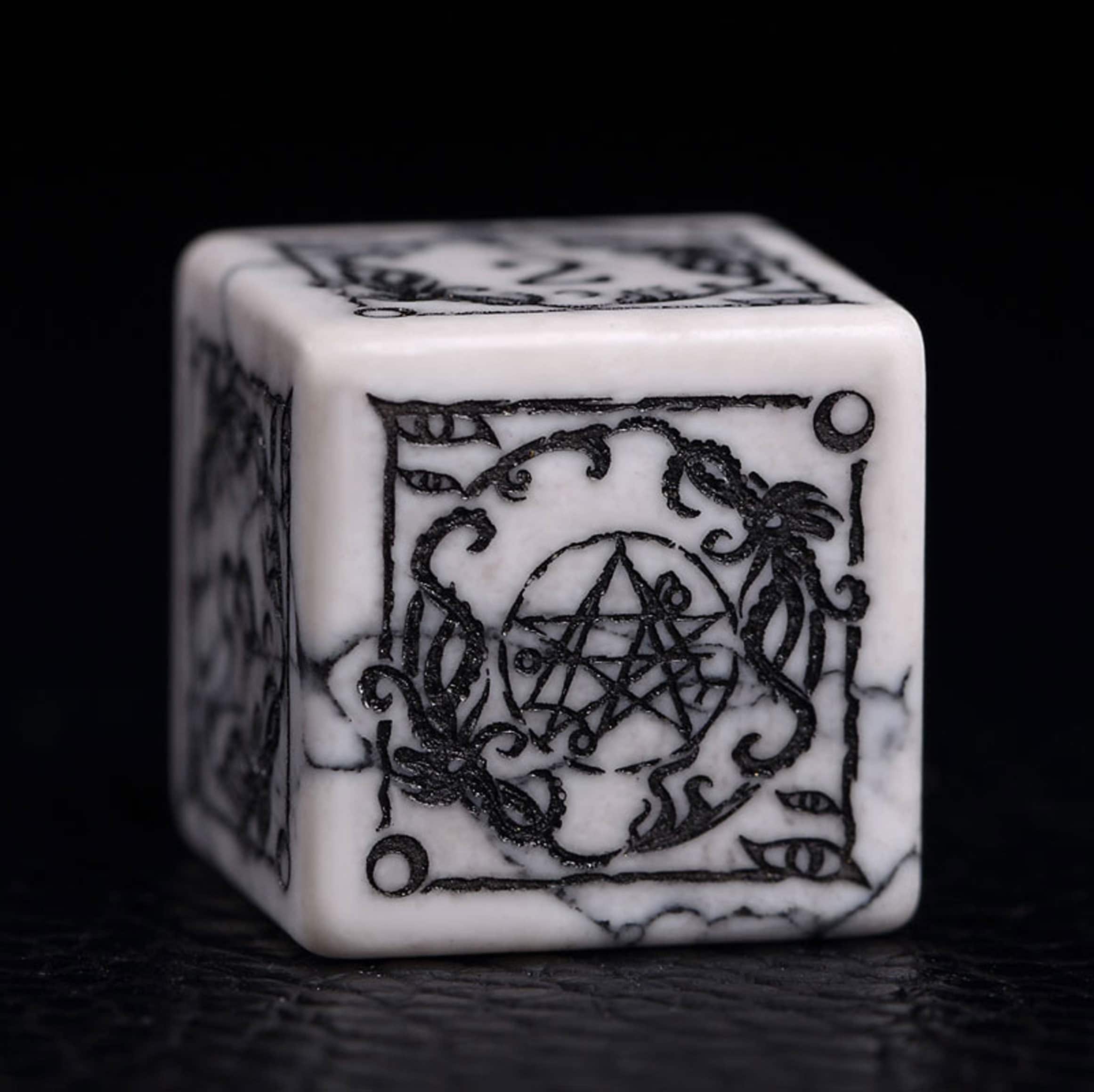 Full Set White Turquoise Dice Set Set Warlock Style - Dungeons and ...