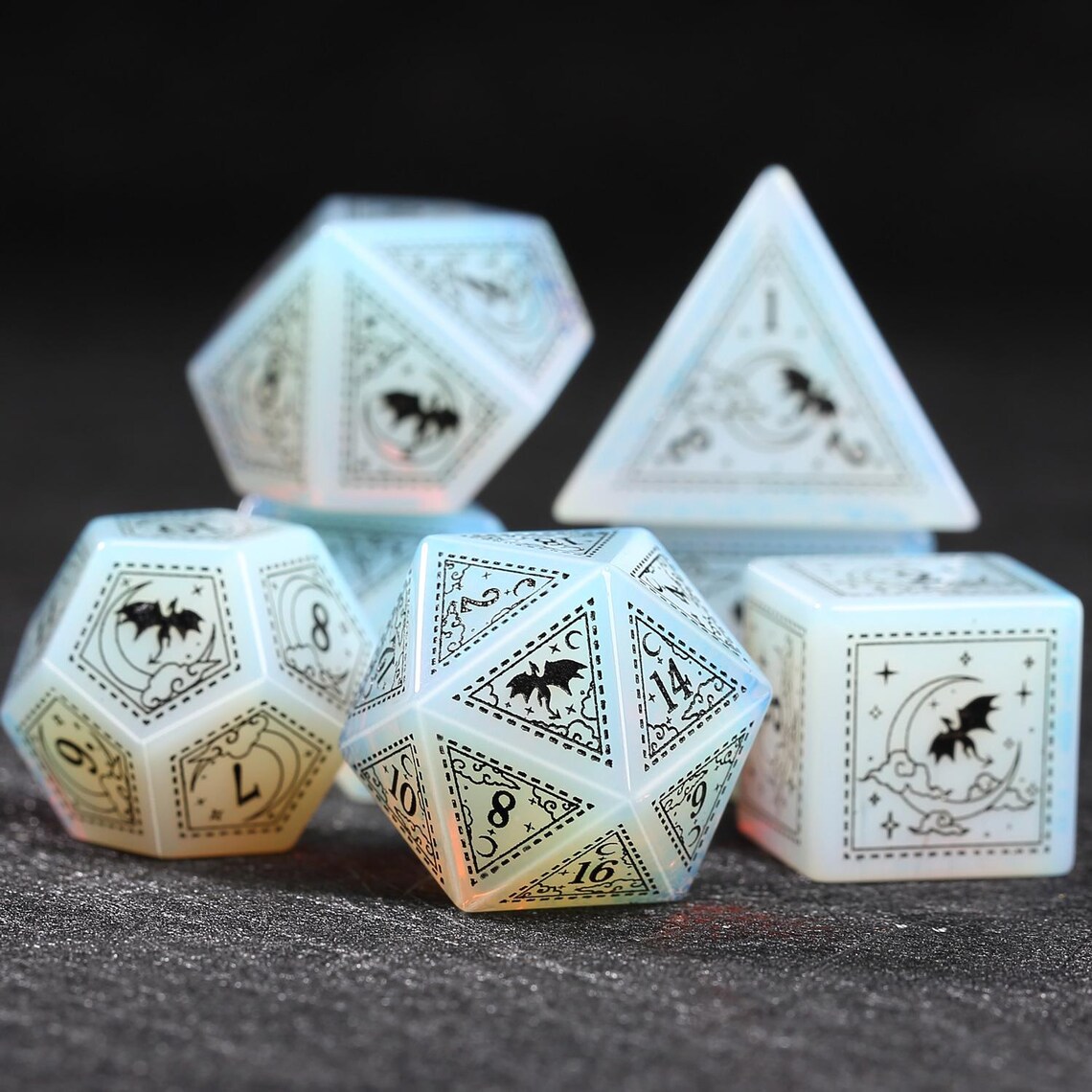 Opal Sandstone Dice Set: Polyhedral RPG Gaming Dice / DND Dice /nebula ...