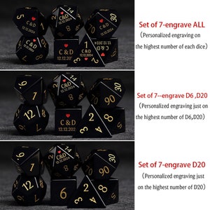 Custom Wedding Dice Dungeons & Dragons DND Dice Stone Dice Black Dice ...