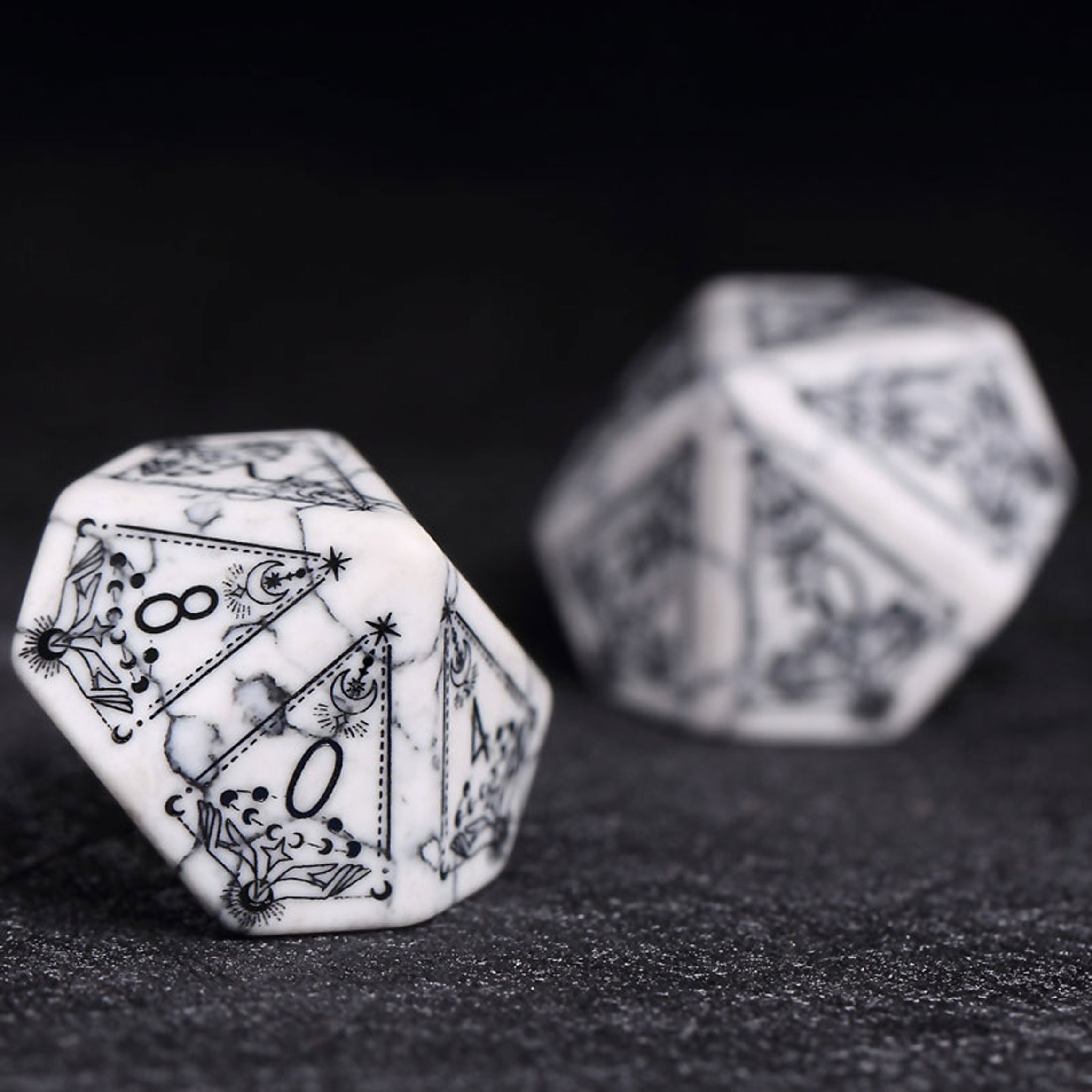 Full Set White Turquoise Dice Set Set Warlock Style - Dungeons and ...