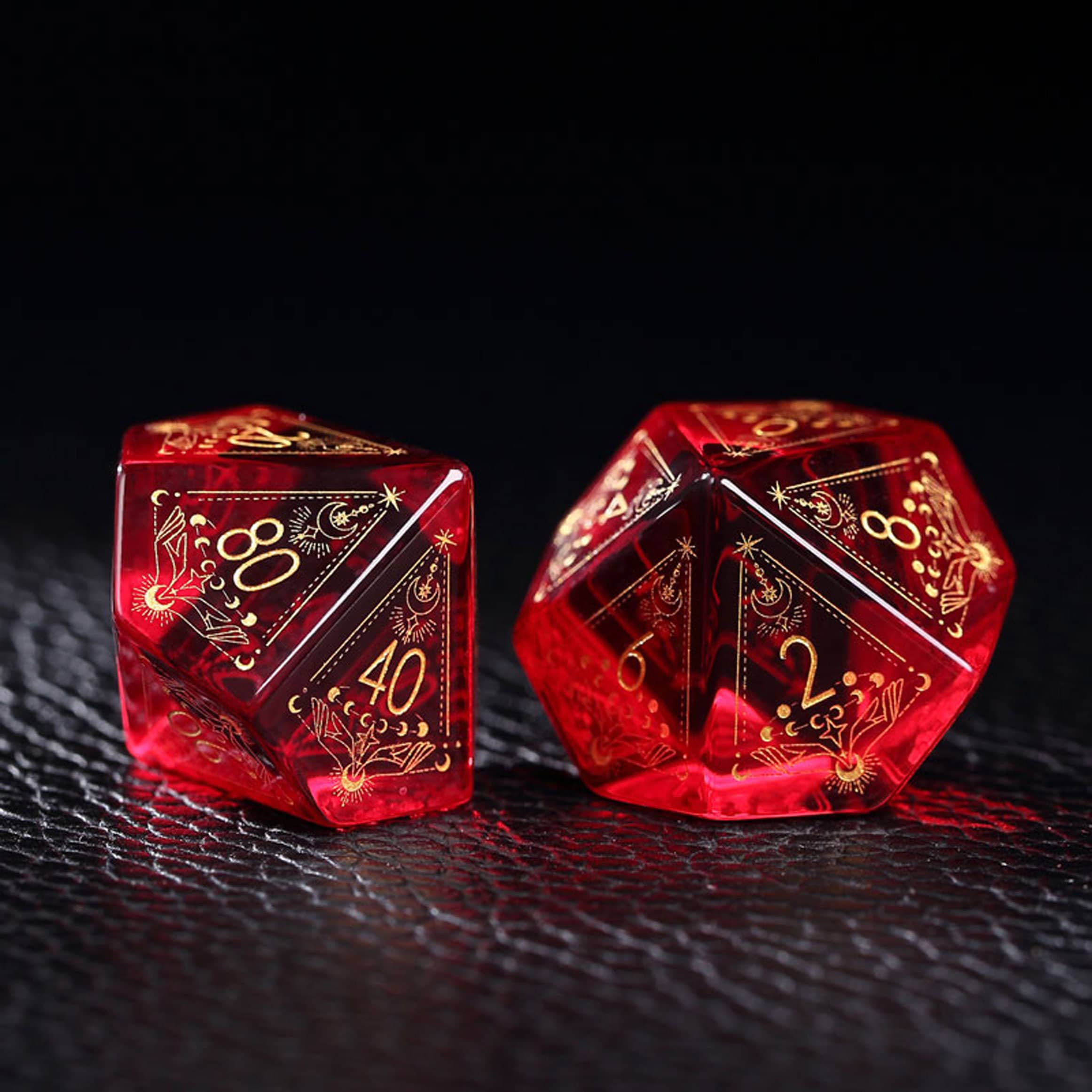 Full Garnet Set - Dungeons and Dragon Raised Dice, RPG Game ...