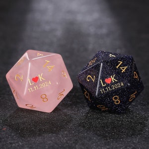 Custom Wedding Dice Dungeons & Dragons DND Dice Stone Dice Black Dice ...