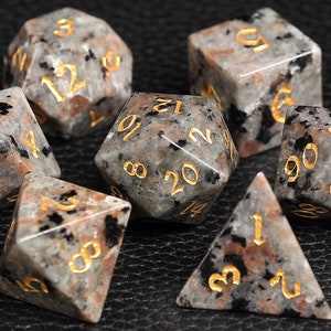 Yooperlite Gemstone Dice Set-dungeons and Dragon Raised Dice, RPG Game ...