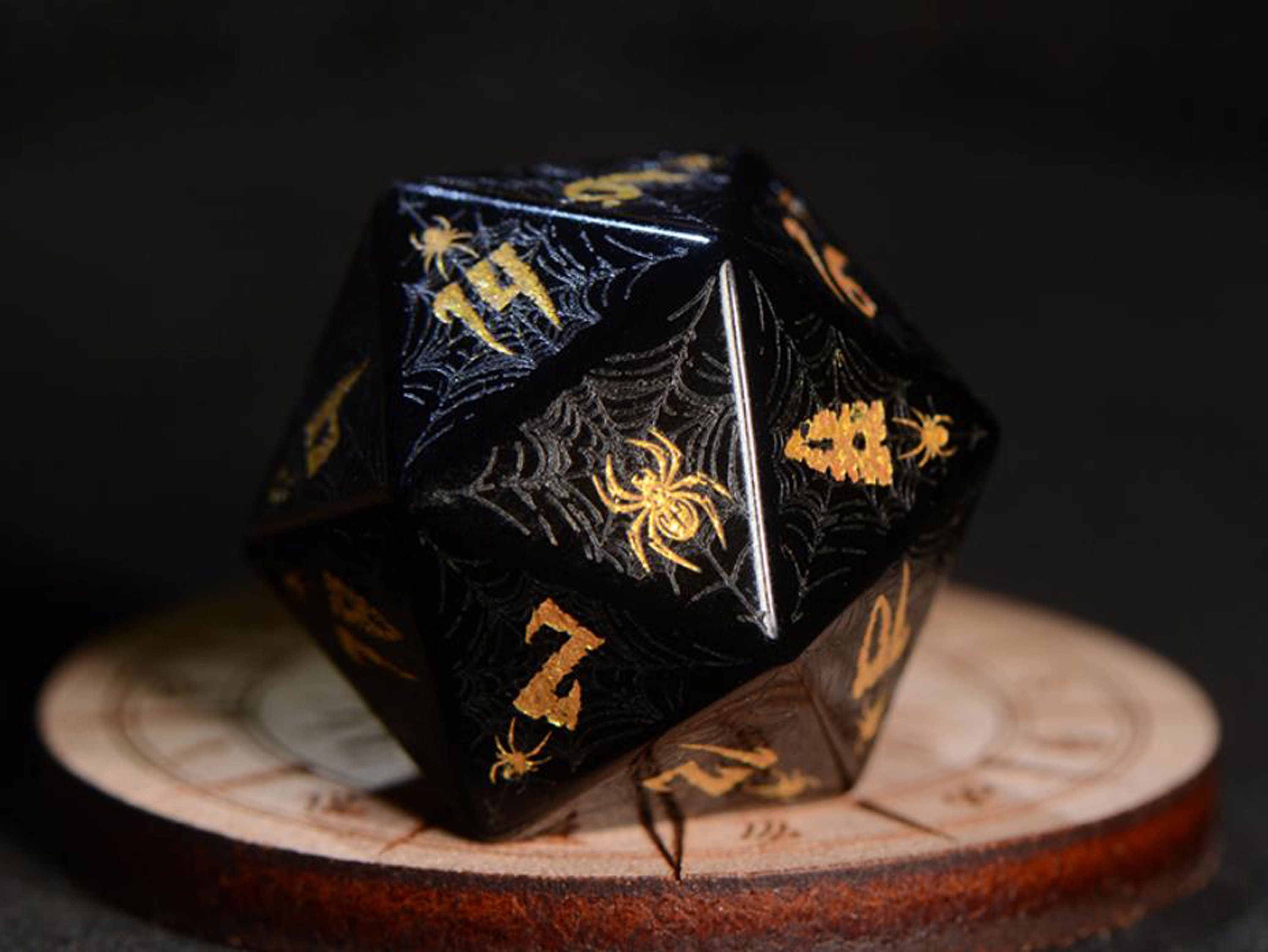 Full Obsidian Set Dungeons and Dragon Raised Dice RPG Game - Etsy