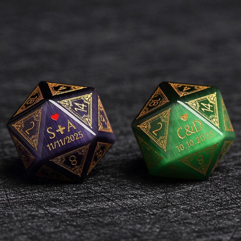 Custom Garnet Gemstone DND Dice Set: Wedding Commemorative Gift - Etsy