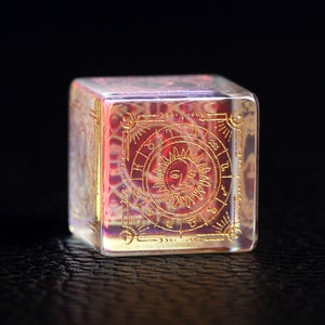 Stained DND Dice Set, Rainbow Glass Sharp Edge D&D Dice Set, Dungeons ...