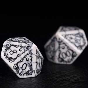 Full Set White Turquoise Dice Set Set Warlock Style - Dungeons and ...