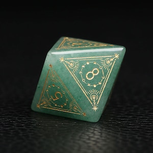 Full Set Aventurine Stone Dice Set Set Warlock Style - Dungeons and ...