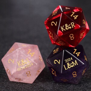 Custom Wedding Dice Custom Dice D20 Dungeons & Dragons DND Dice Stone ...
