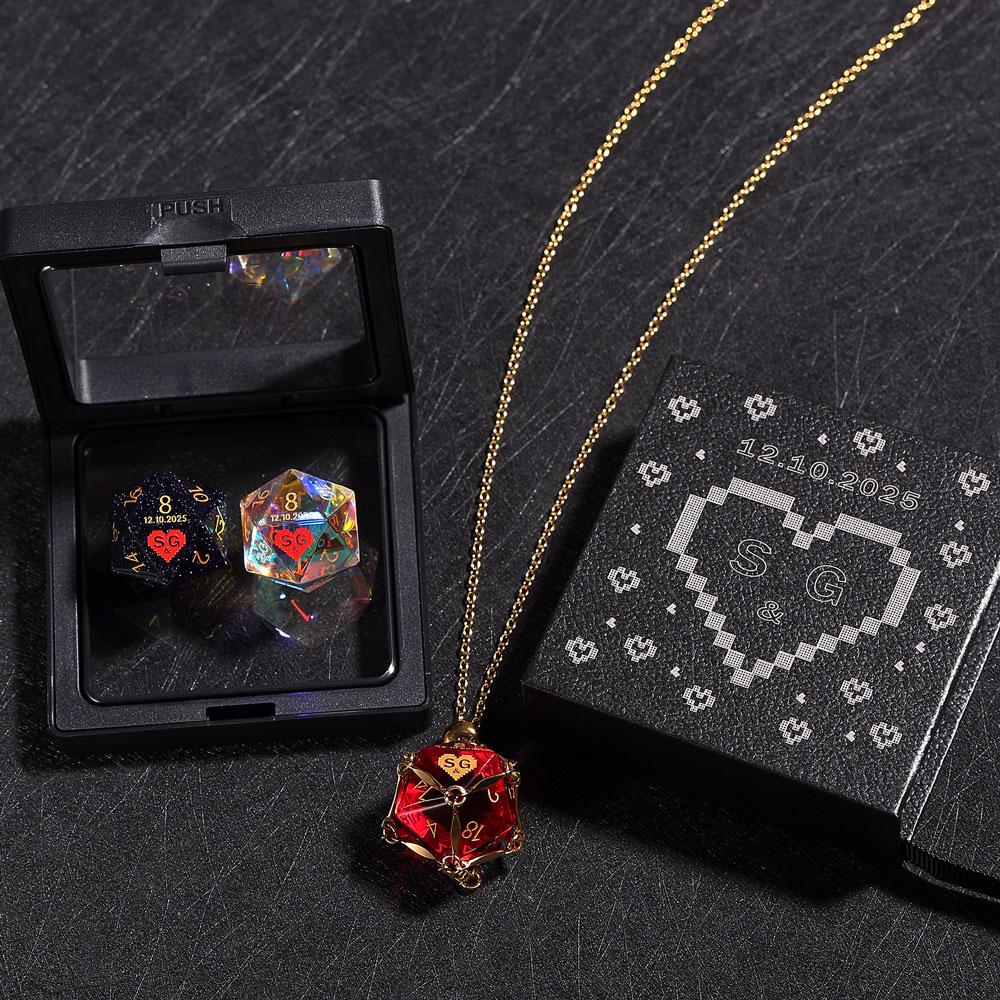 Custom Wedding Dice | Dungeons & Dragons | DND Dice | Stone Dice ...