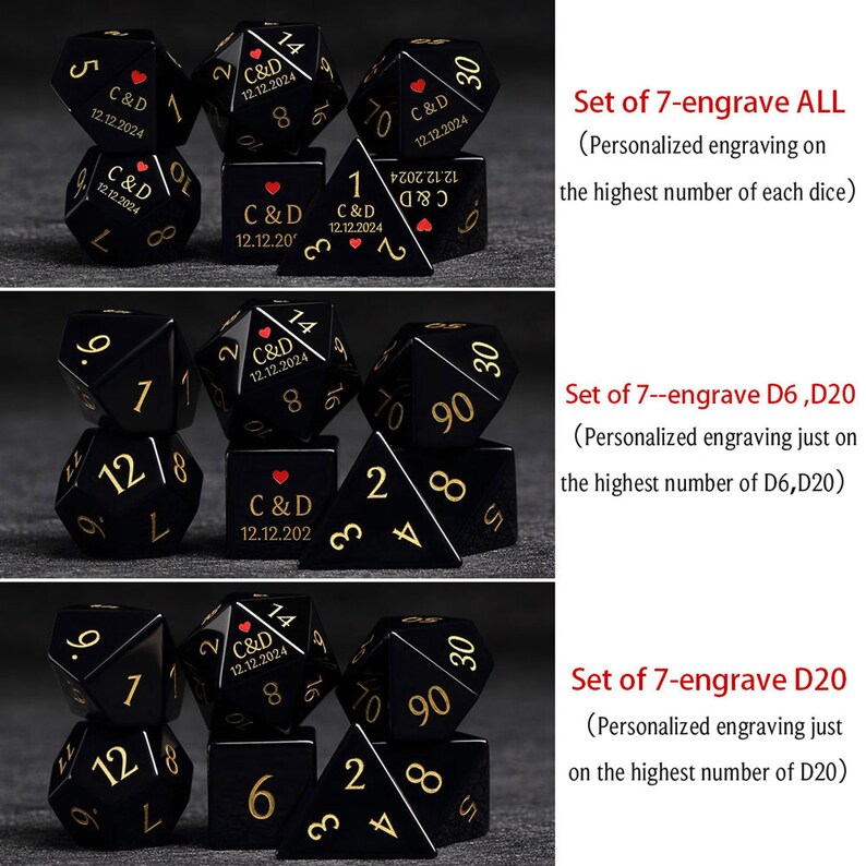 Custom Wedding Dice: Garnet Gemstone D20, D&D Dice - Etsy
