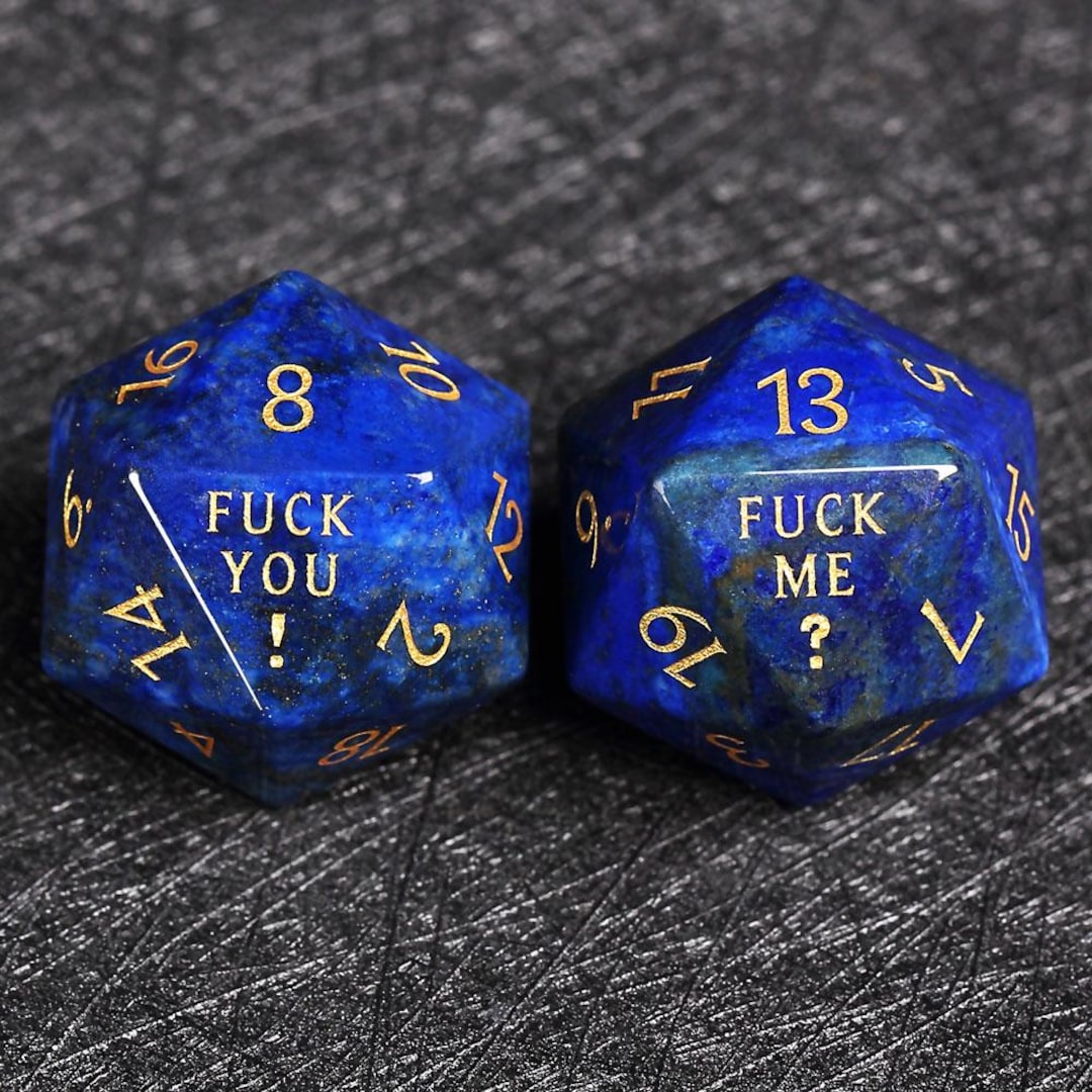 Full Set Lapis Lazuli Polyhedral Dice Set-dungeons and Dragon Raised ...