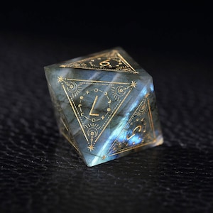 Full Set Labradorite Polyhedral Dice Set Set Warlock Style - Dungeons ...