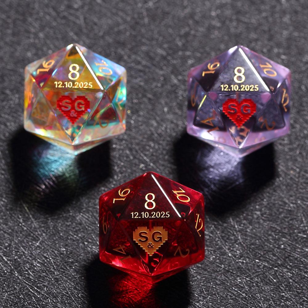 Personalised D20- Custom Wedding Dice - Custom D20, Engagement Gift ...