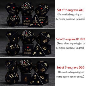 Custom Gemstone Wedding Dice Set: Engraved D20, DND Dice| Dungeons ...