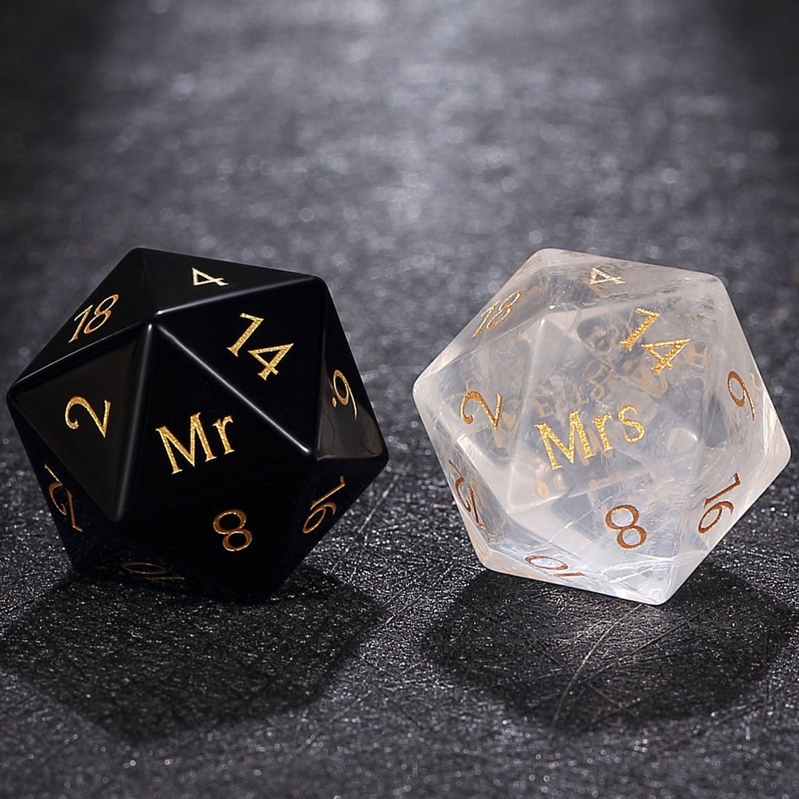 Custom Wedding Dice: Garnet Gemstone D20, D&D Dice - Etsy