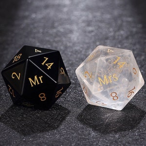 Custom Wedding Dice: Garnet Gemstone D20, D&D Dice - Etsy