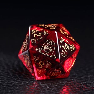Engraved Garnet DND Dice Set – Handmade Carving Gemstone for Dungeons ...